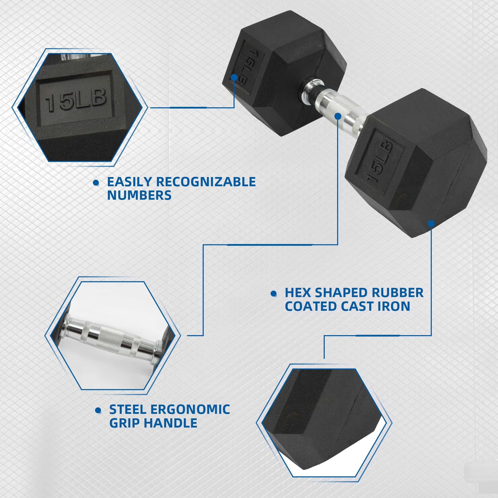 BalanceFrom 150LB Coated Hex Dumbbell Weight Set and A-Frame Storage ...