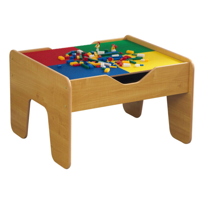 KidKraft Reversible Wooden Activity Table with Board and Train Set ...