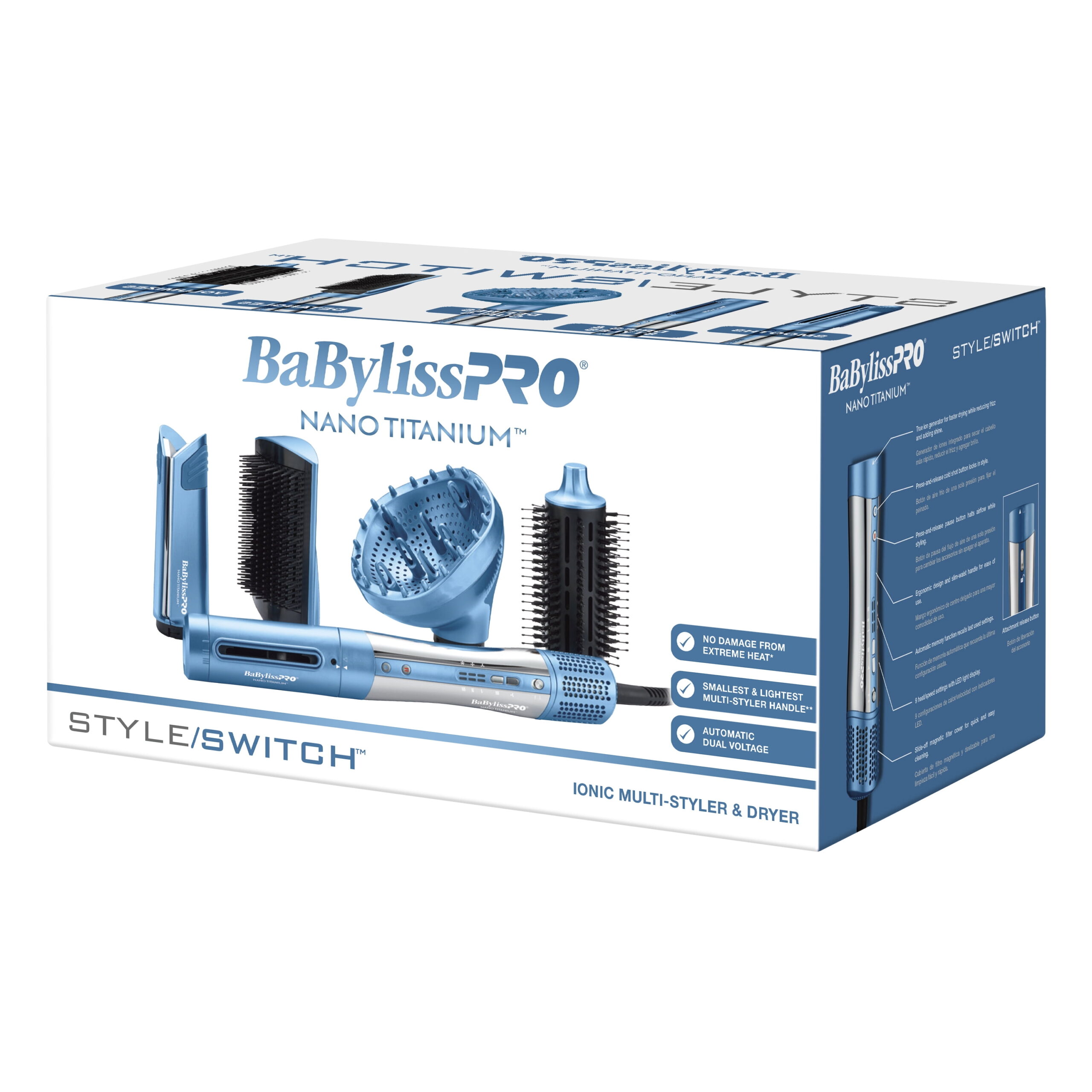 BaBylissPro Nano Titanium Style/Switch Ionic Multi-Styler & Dryer ...