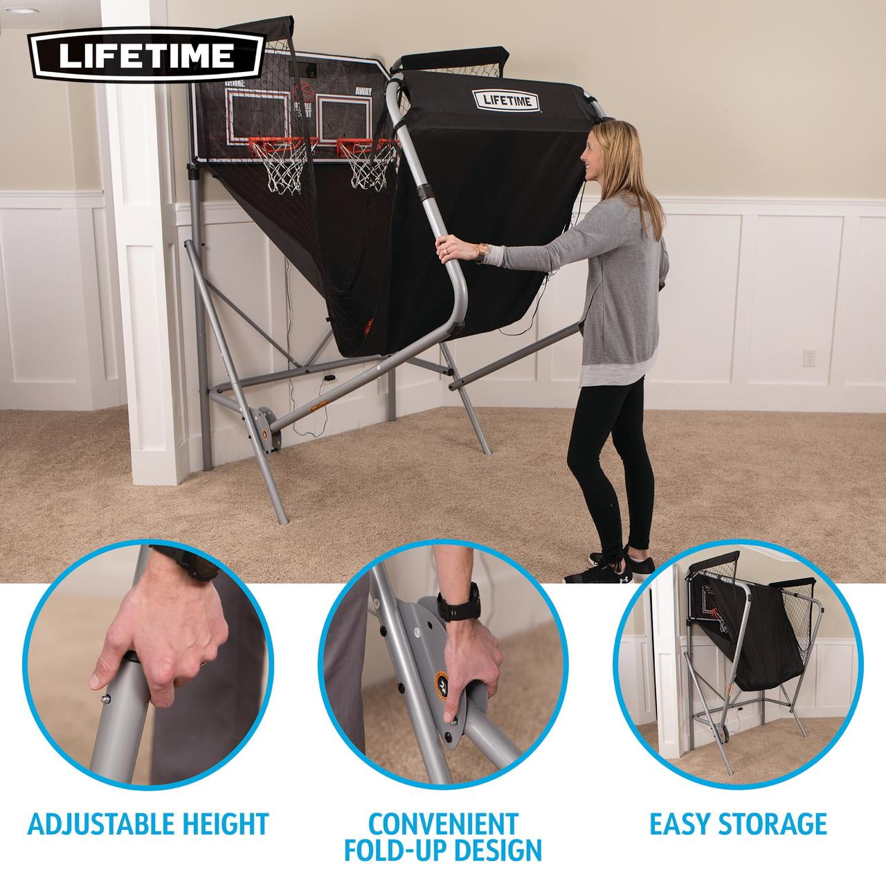 Lifetime New Double Shot Deluxe Basketball Arcade Game - Standard AC ...