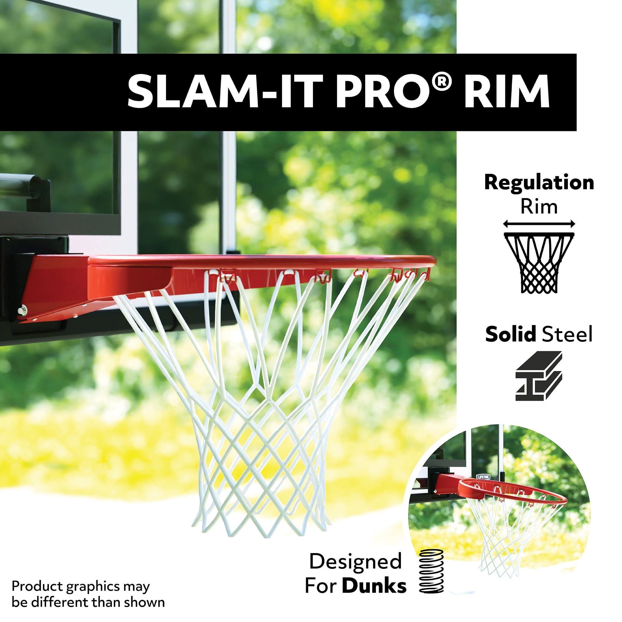 Lifetime New Basketball Indoor/Outdoor Backboard and Rim Combo Kit (54 ...