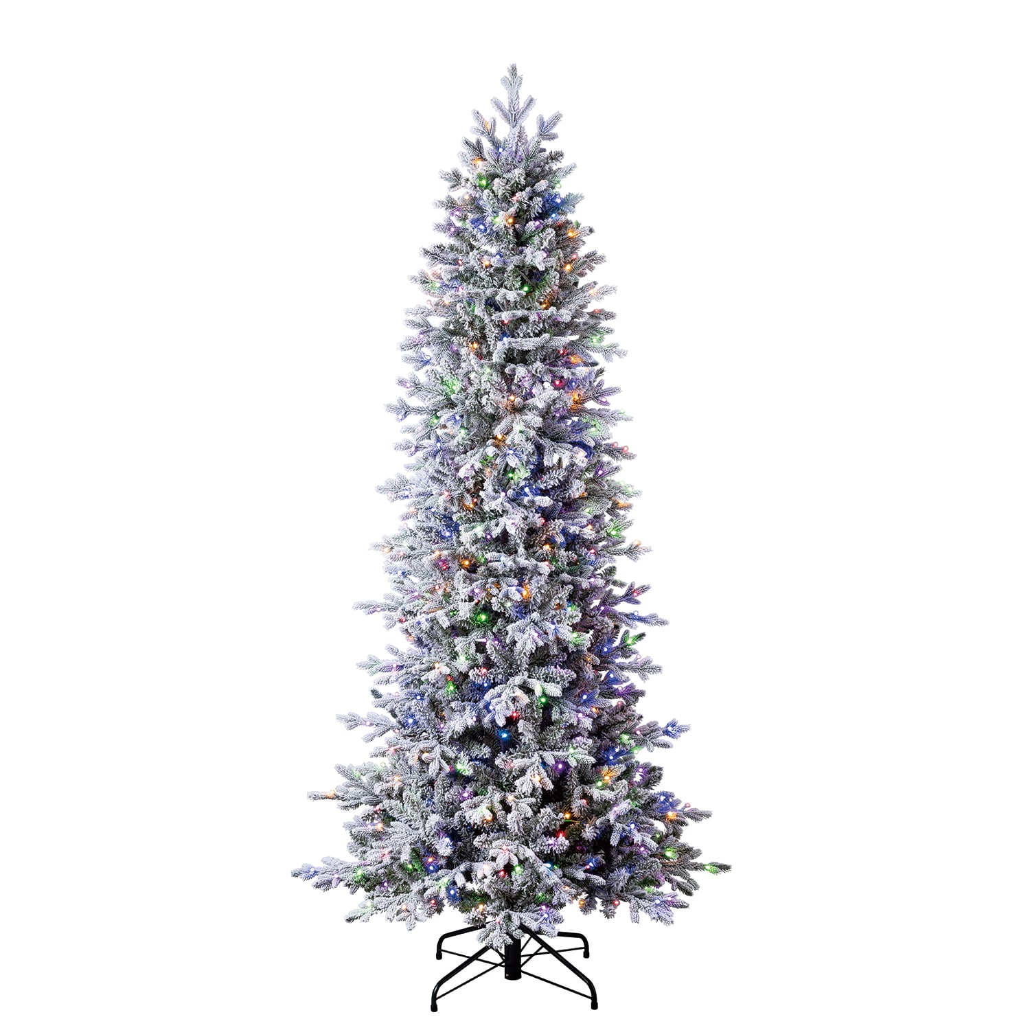 Tree Classics by Balsam Hill 7.5-ft Slim Flocked Snowy Redwood Pre-lit ...