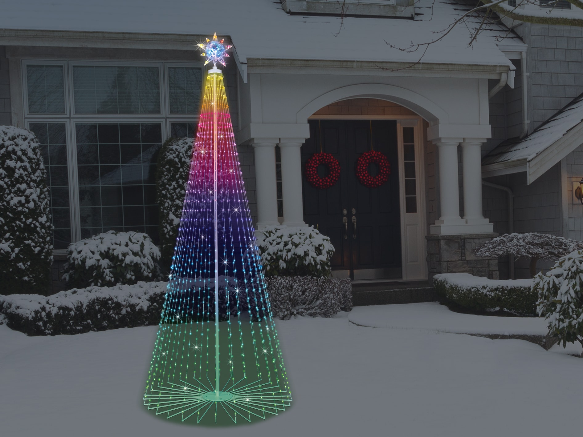 GE 12-ft RGB String Tree with Color Changing LED Lights - MartDiscover.com
