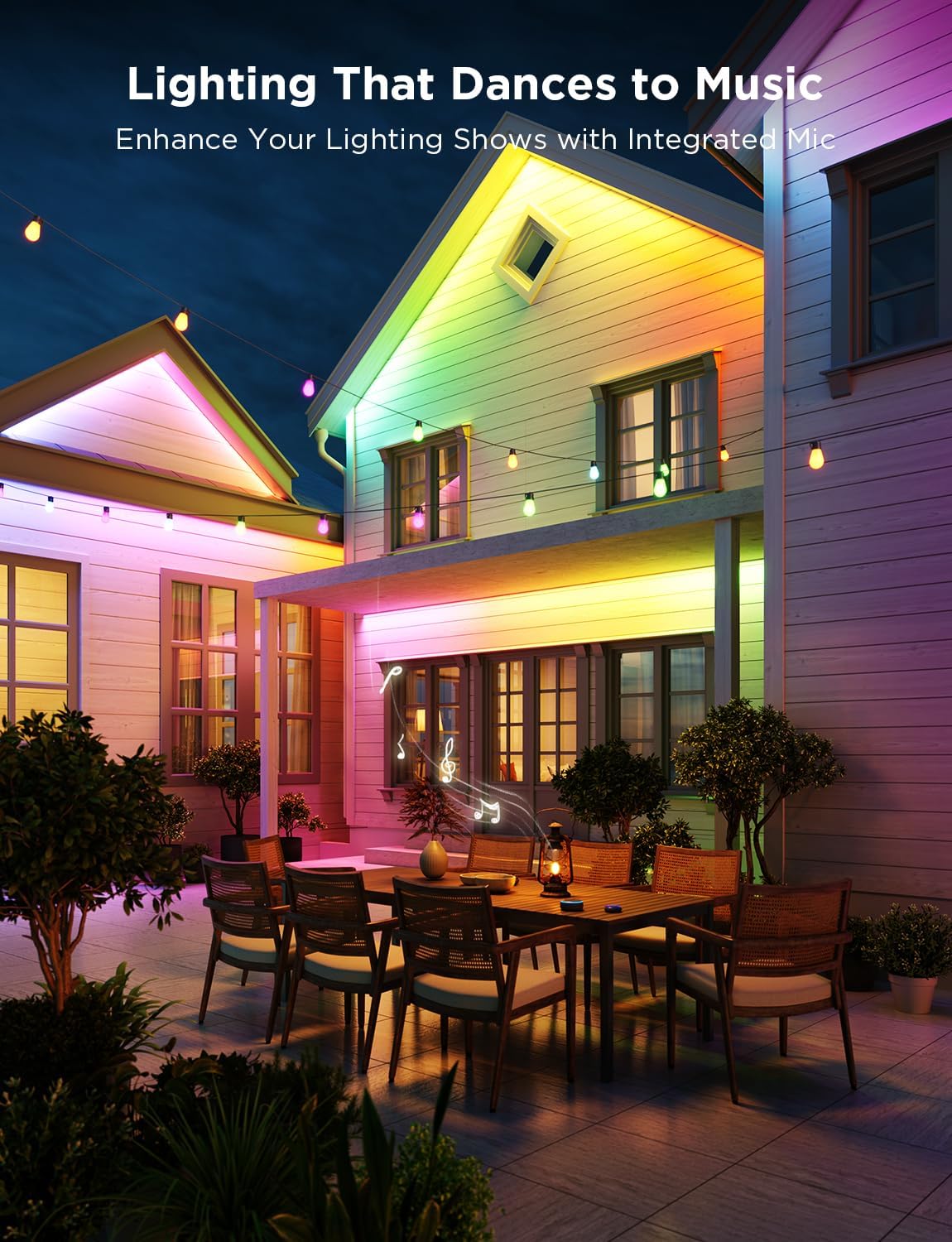 Govee Outdoor LED Strip Lights RGBIC with Warm and Cold White, 98.4ft 2 ...