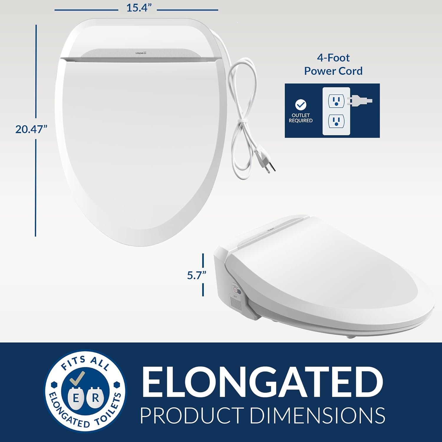 Bio Bidet USPA PRO Modern Bidet Seat, Warm Water, Heated Seat & Dryer ...