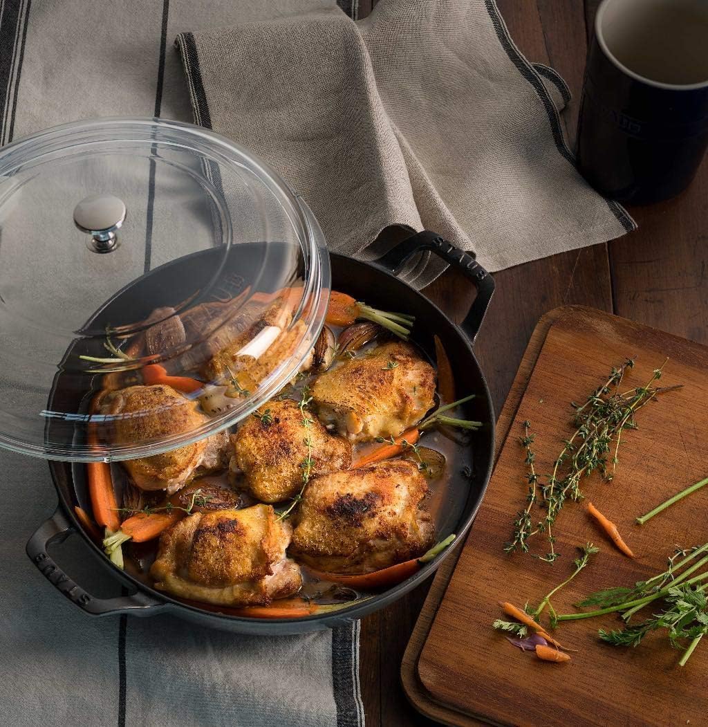 Staub Cast Iron 3.5-qt Braiser with Glass Lid - Graphite Grey ...