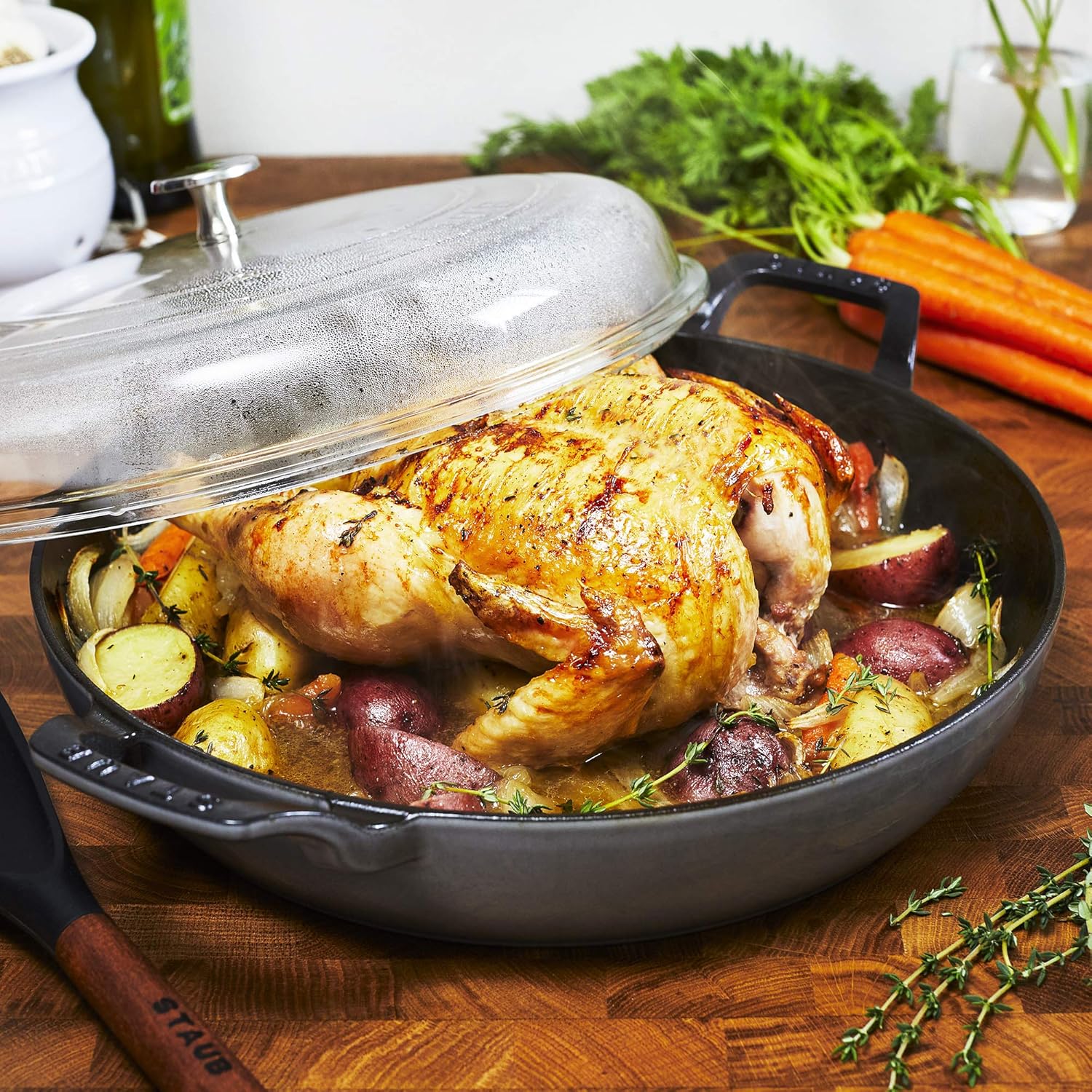 Staub Cast Iron 3.5-qt Braiser with Glass Lid - Graphite Grey ...