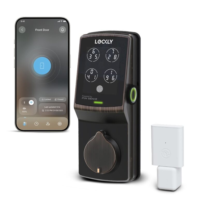 Lockly Secure PRO Secure pro WiFi deadbolt - Venetian Bronze Smart Wi ...