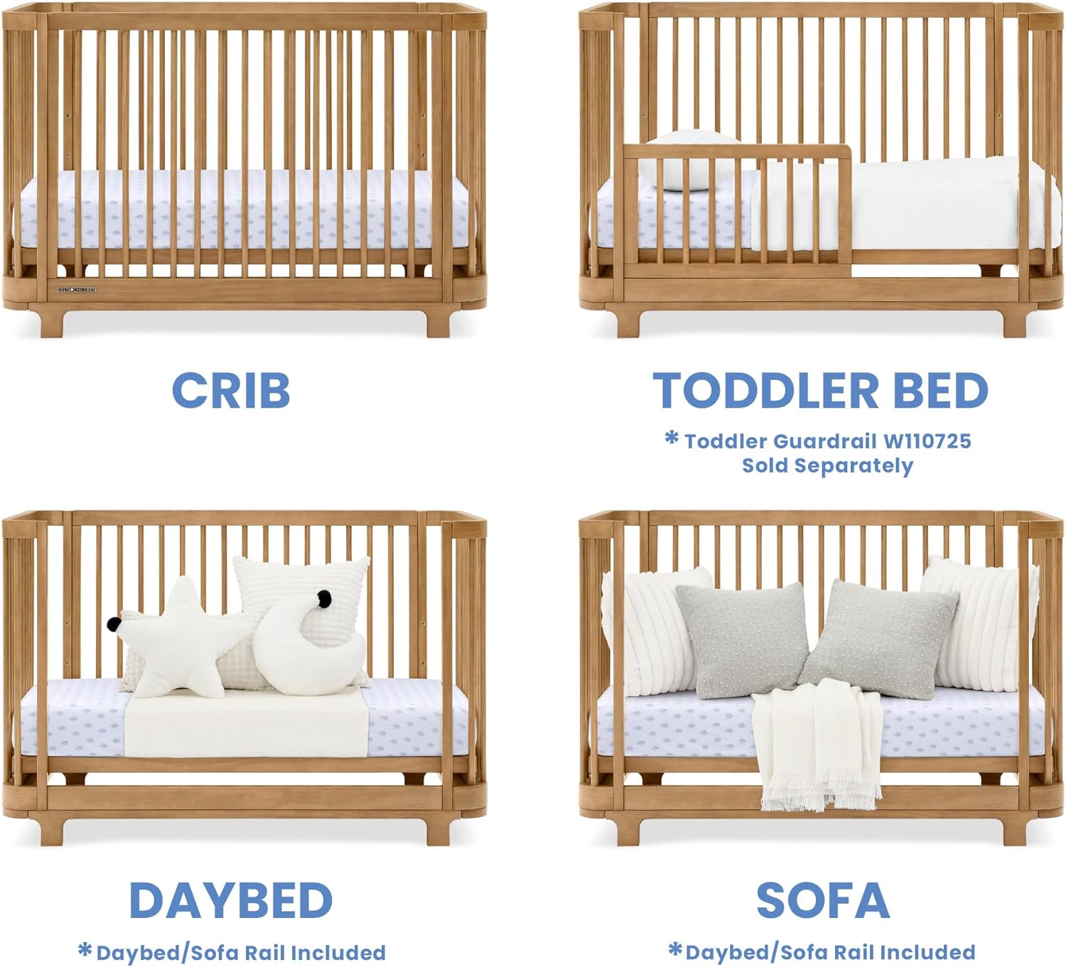 Delta Children Nest 4-in-1 Convertible Crib, Acorn - MartDiscover.com